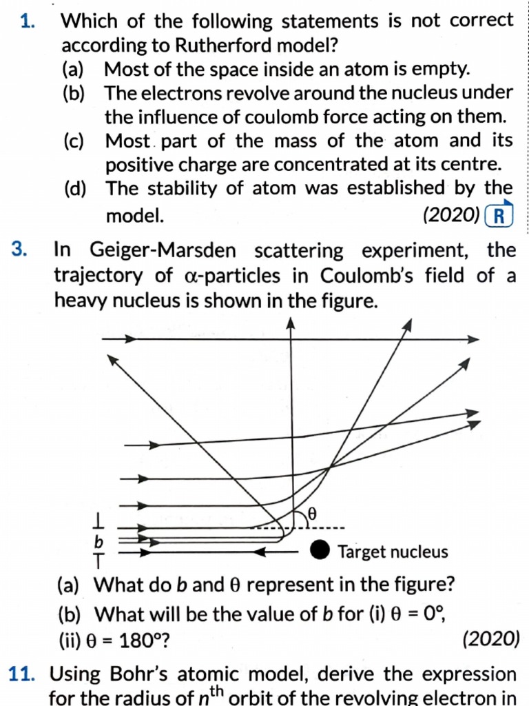 Atoms Pyq 2023 Pdf Atoms Electron