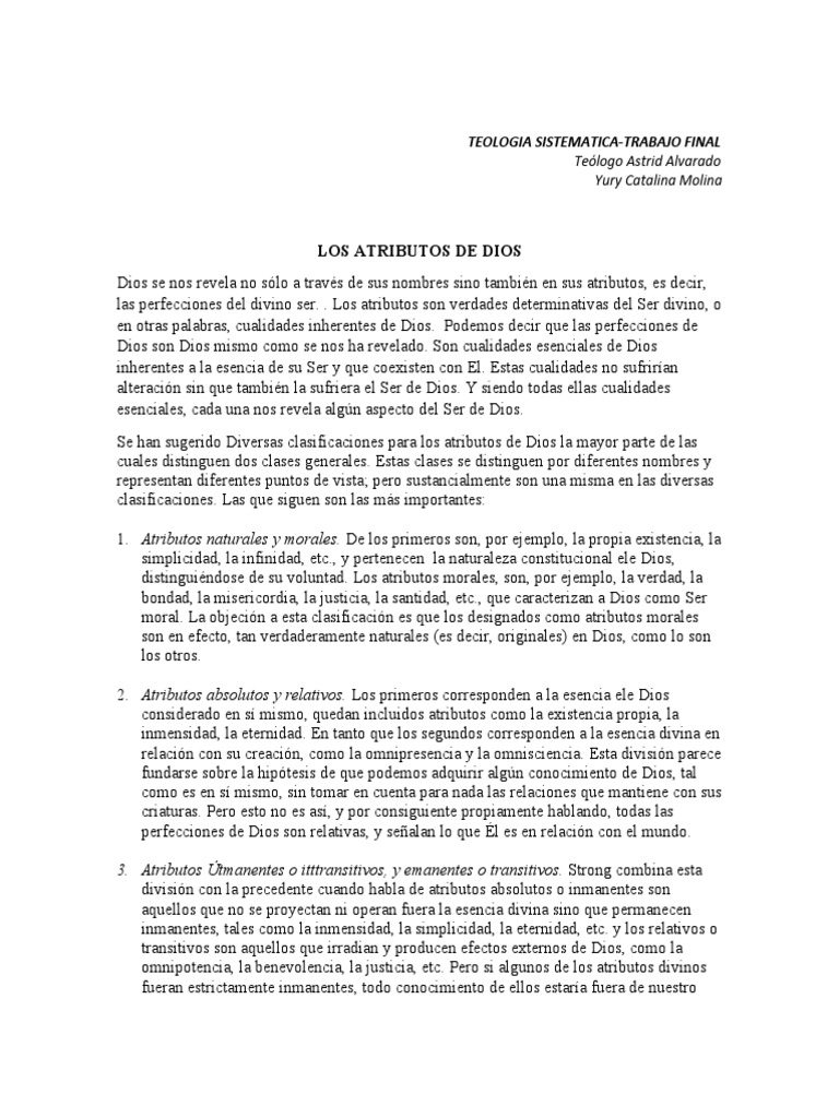 Los Atributos de Dios | Descargar gratis PDF | Dios | Teología