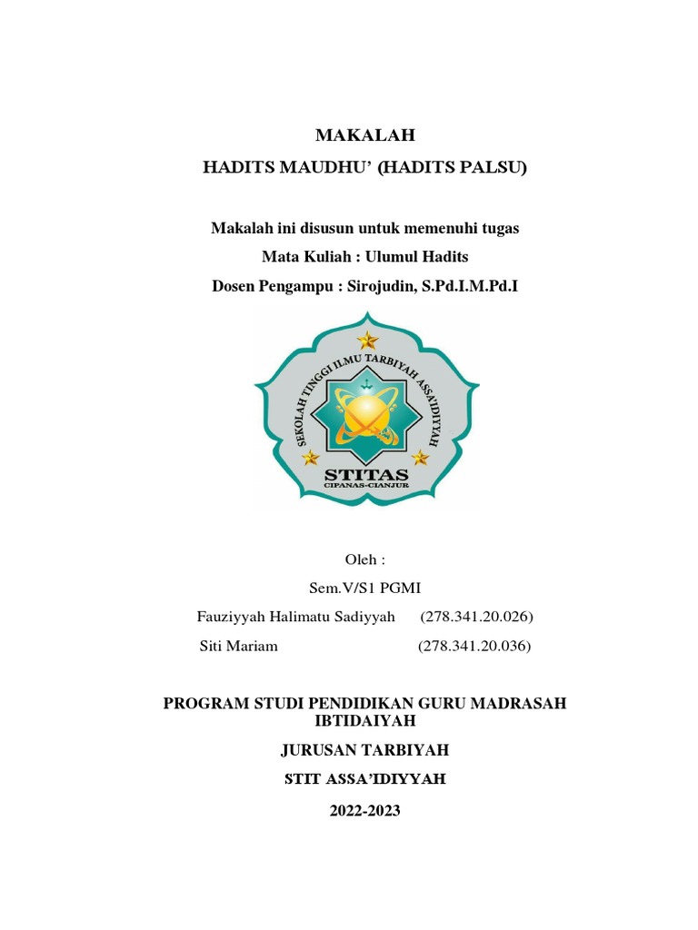Pengertian dan Kriteria Hadits Maudhu | PDF