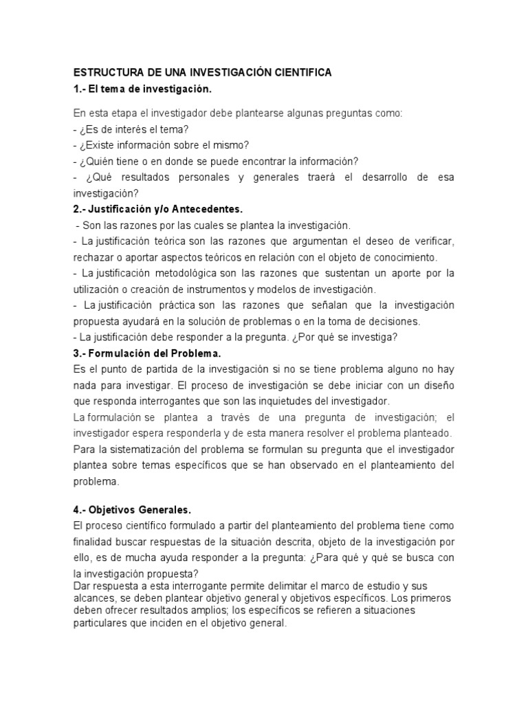 Estructura de Una Investigación Cientifica | PDF | Teoría | Conocimiento