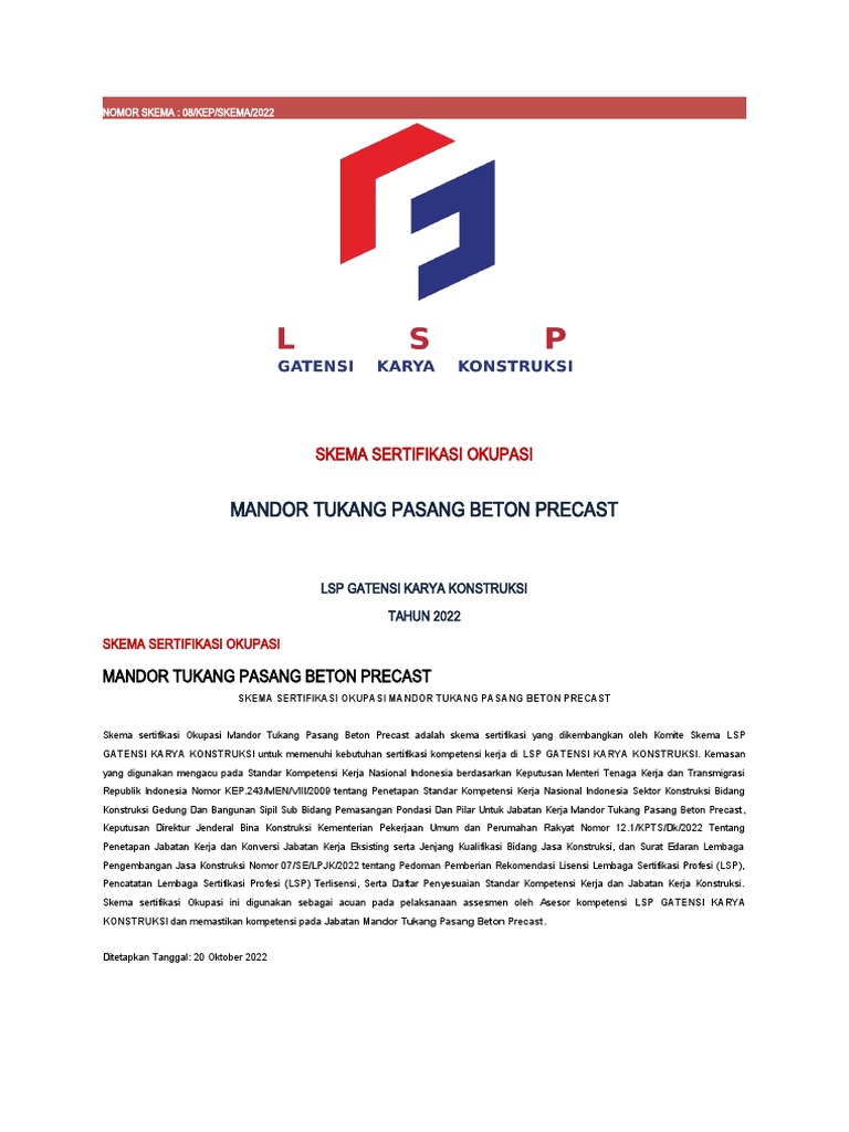 Mandor Tukang Pasang Beton Precast | PDF