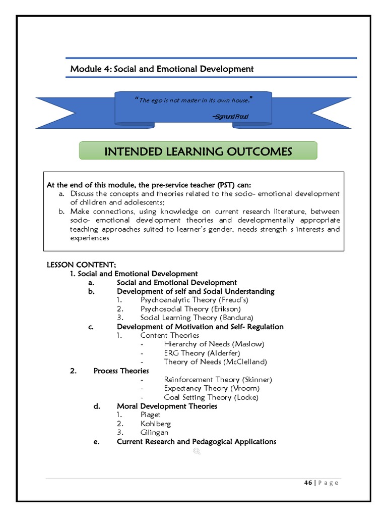 Module 4. Social and Emotional Development | PDF | Id | Motivational