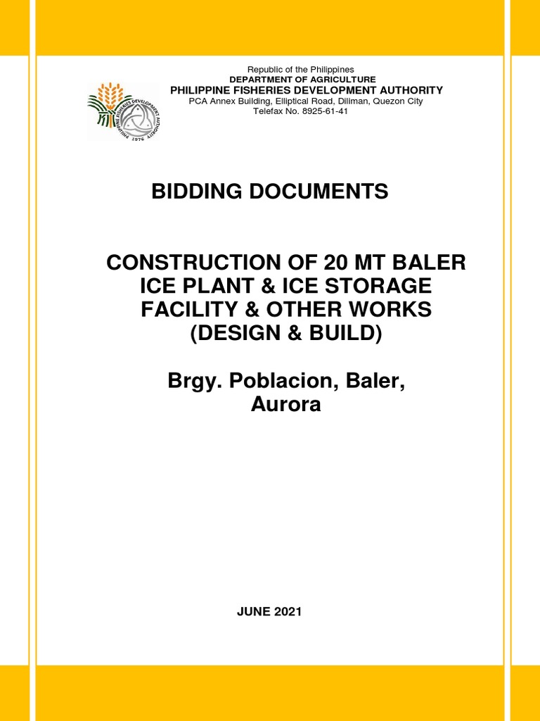 Construction of 20 MT Baler Ice Plant & Storage Facility | PDF ...