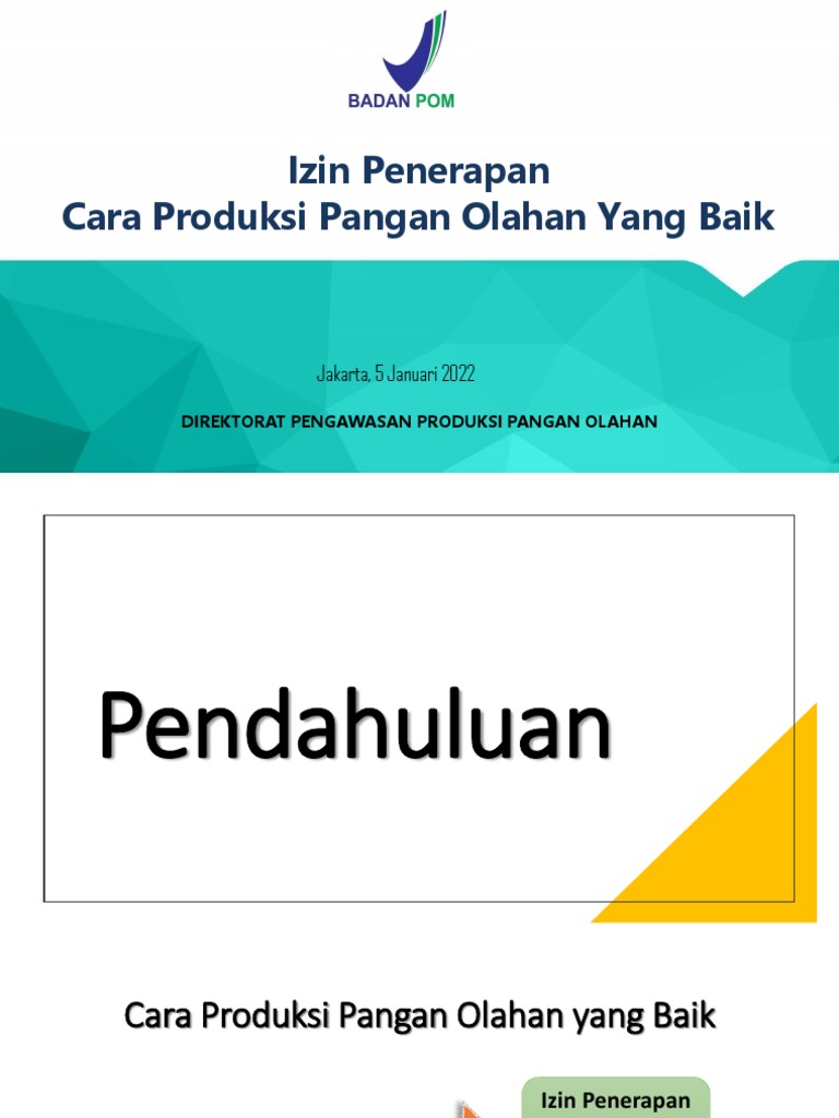 Izin CPPOB: Standar Produksi Pangan | PDF