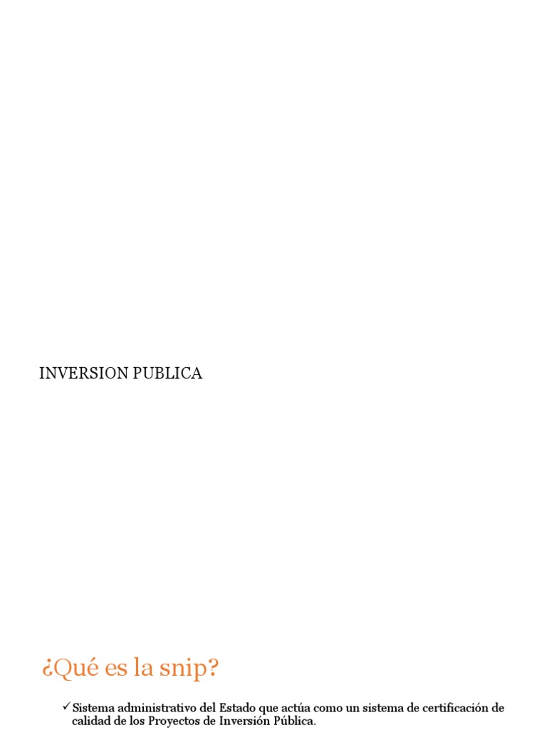 Sistema Nacional de Inversion Publica | PDF | Inversiones | Economias