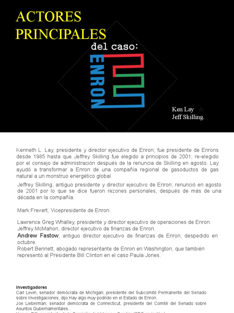 Enron Actores | PDF | Enron | George W. Bush