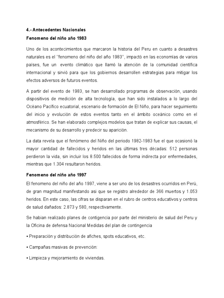 Fenomeno Del Niño | PDF | El niño | Perú