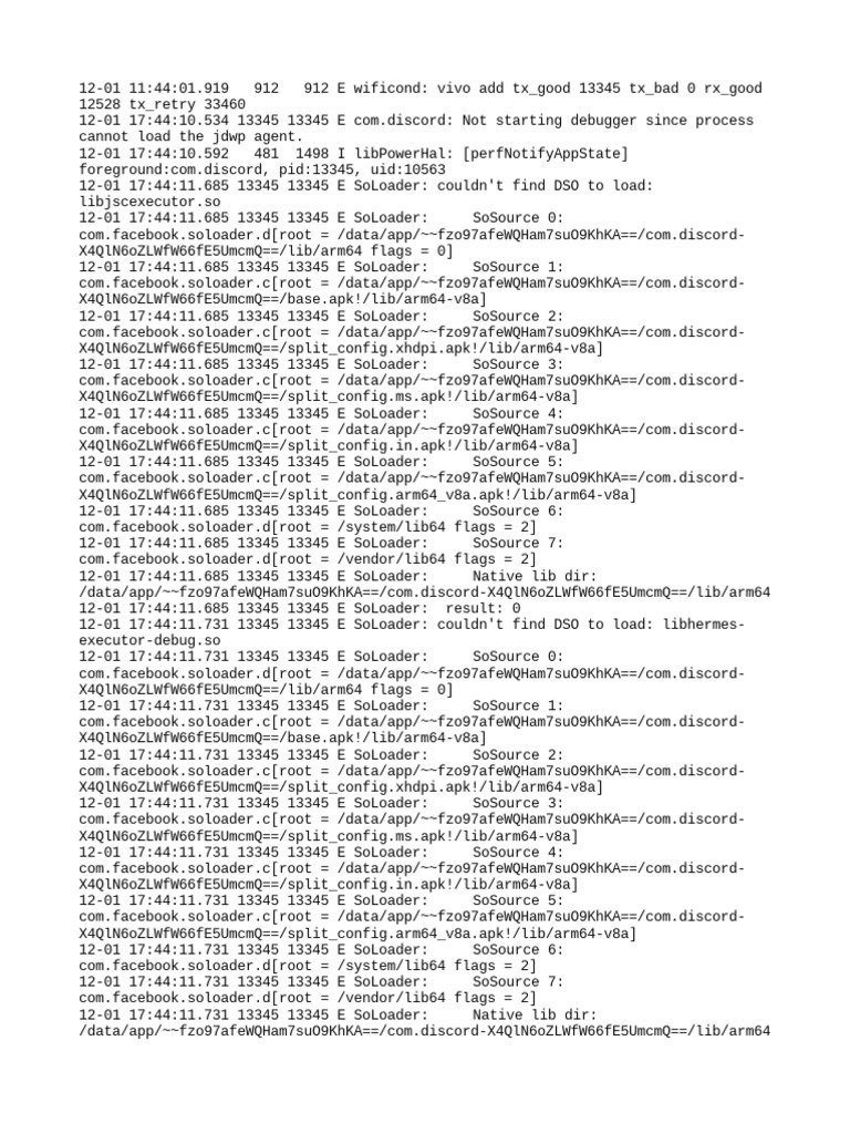 Discord App Error Log Analysis | PDF | Computer Architecture | Software Engineering