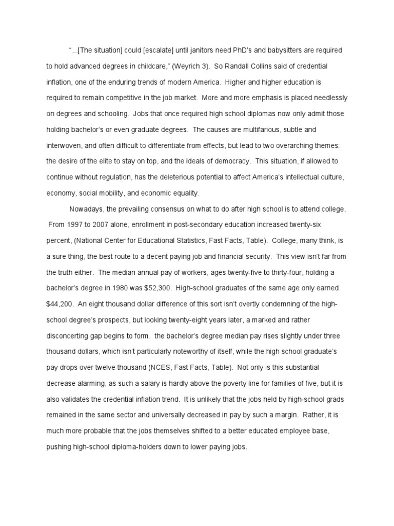 Credential Inflation | PDF | Inflation | Max Weber