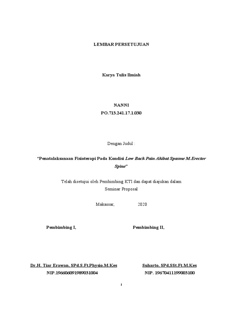 Penatalaksanaan Fisioterapi LBP | PDF