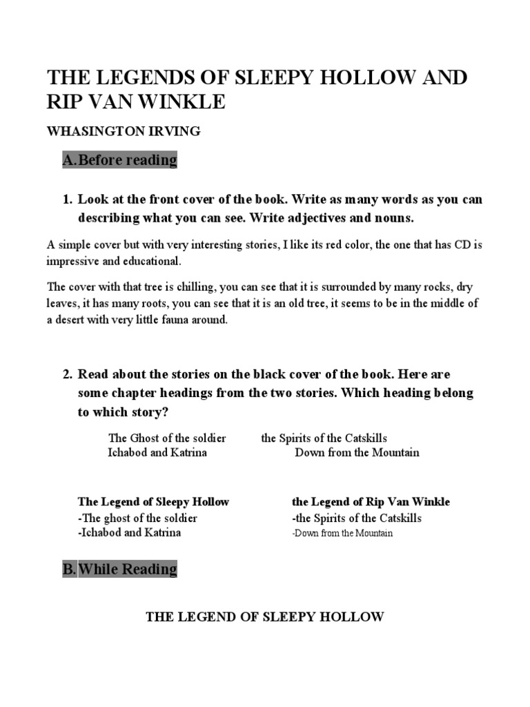 The Legends of Sleepy Hollow and | PDF | Mystery, Thriller & Crime ...