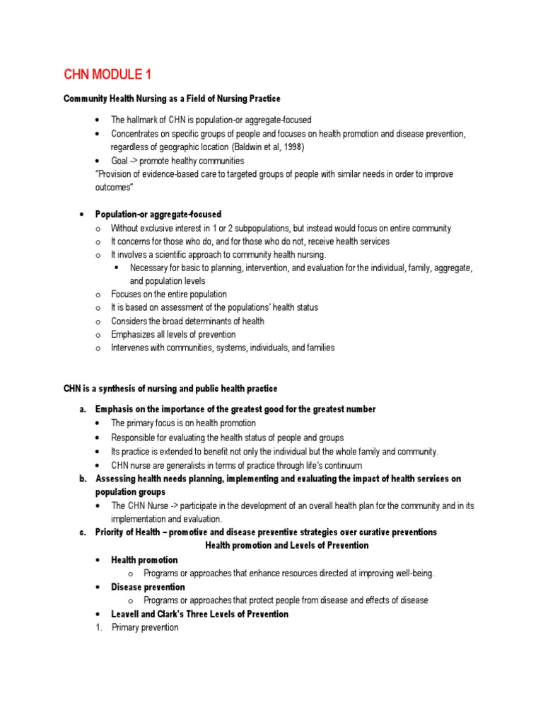 CHN Midterm | PDF | Epidemiology | Preventive Healthcare