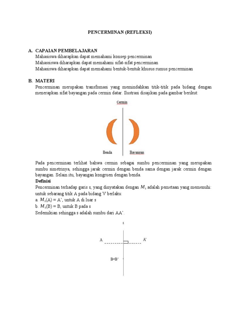 Sifat dan Konsep Pencerminan | PDF