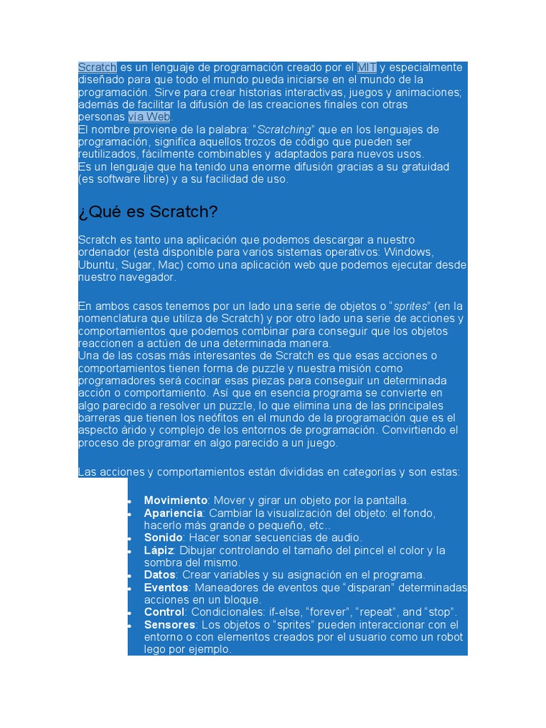 Introducción a Scratch para Niños | PDF