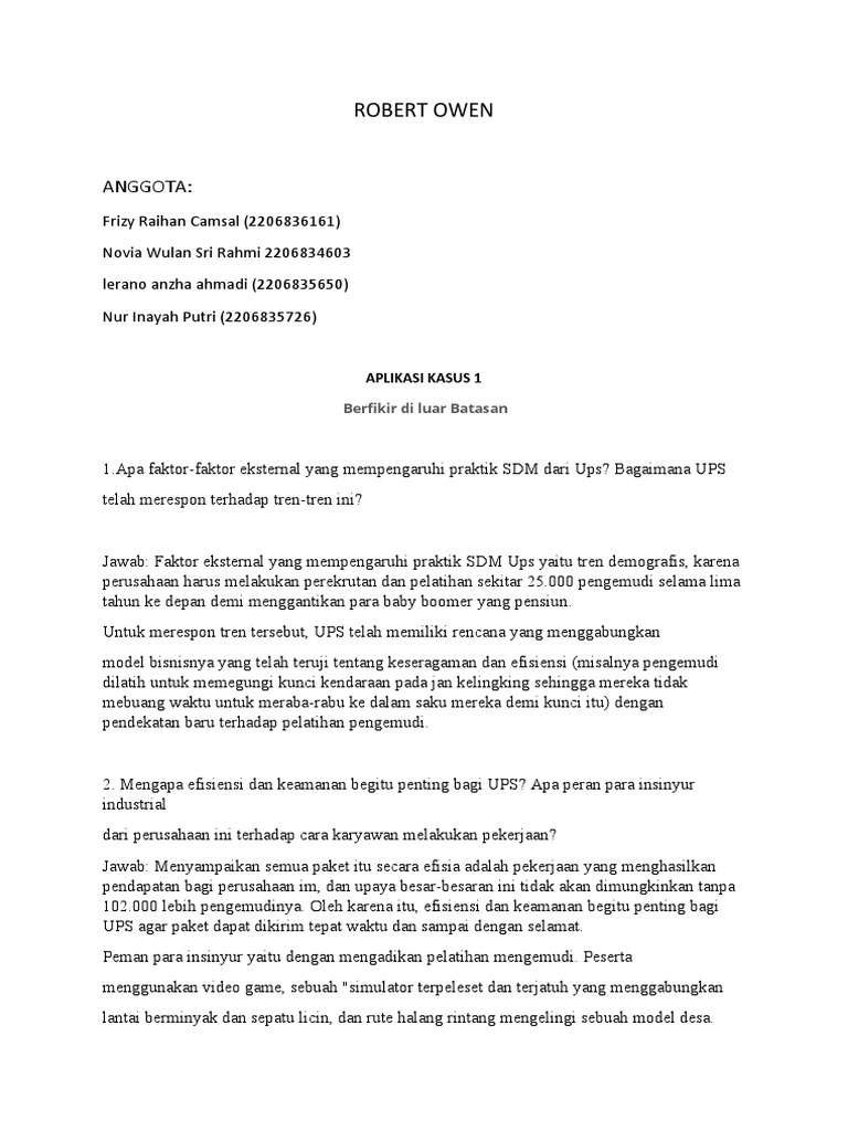 Tugas Pertemuan 10 - Robert Owen | PDF