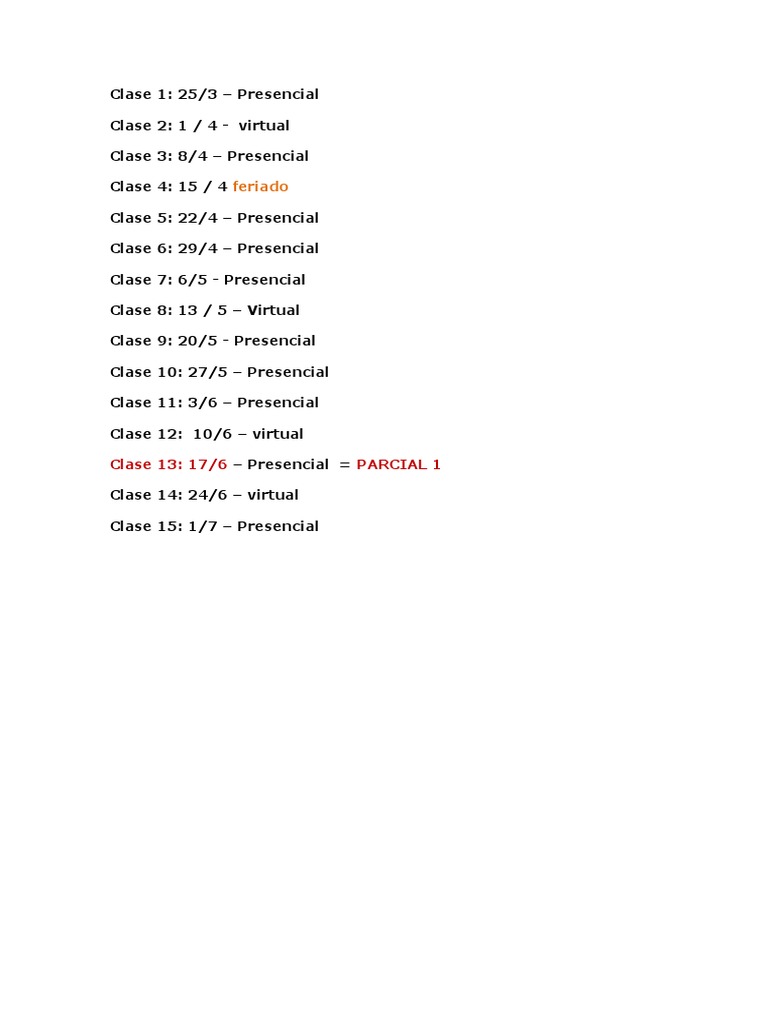 Calendar First Term | PDF