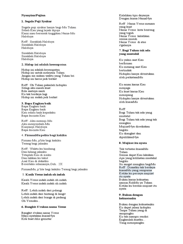 Nyanyian Lagu Rohani | PDF
