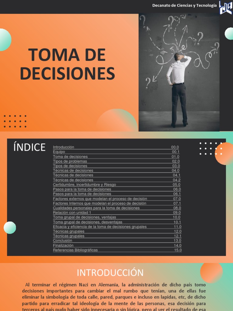 Portafolio Toma de Decisiones, Equipo 3, Sección 8. | PDF | Toma de decisiones | Metodología
