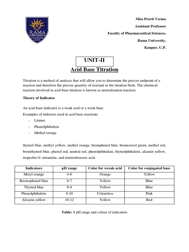 Unit 2 Pharmaceutical Analysis | PDF