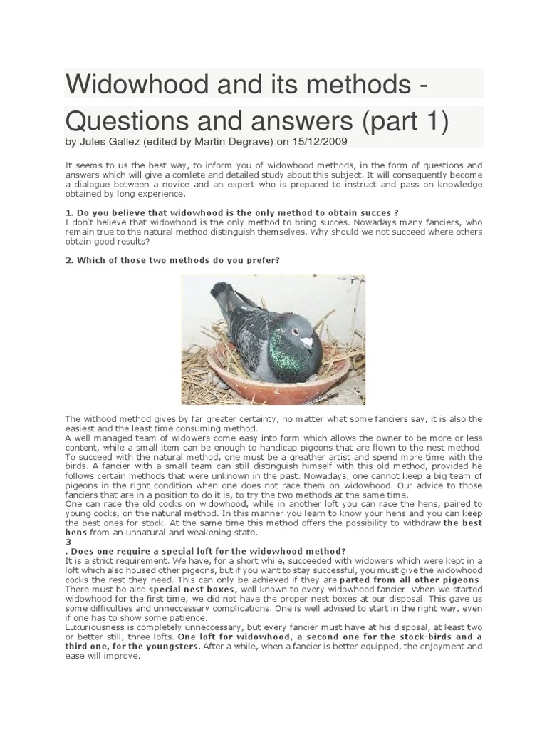 Widowhood And Its Methods Part I Pdf