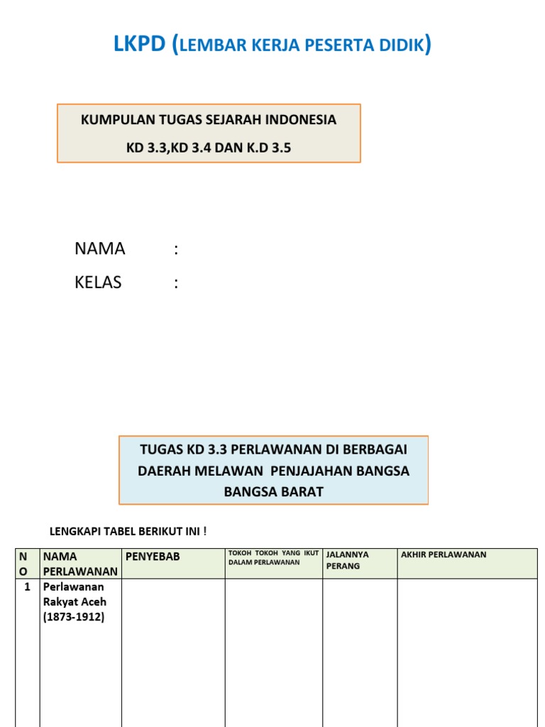 LKPD Sejarah Indonesia KLS Xi Semester Ganjil 2022-2023 Final | PDF