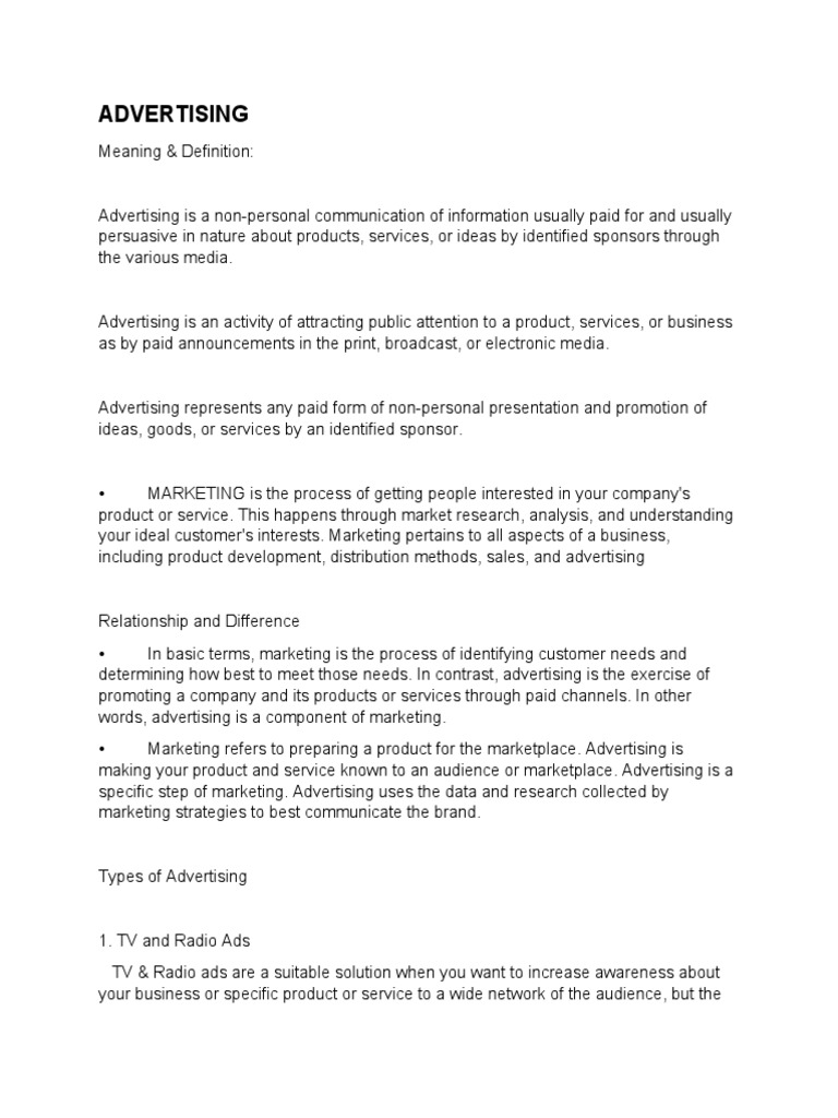 Types and Definitions of Advertising | PDF | Business