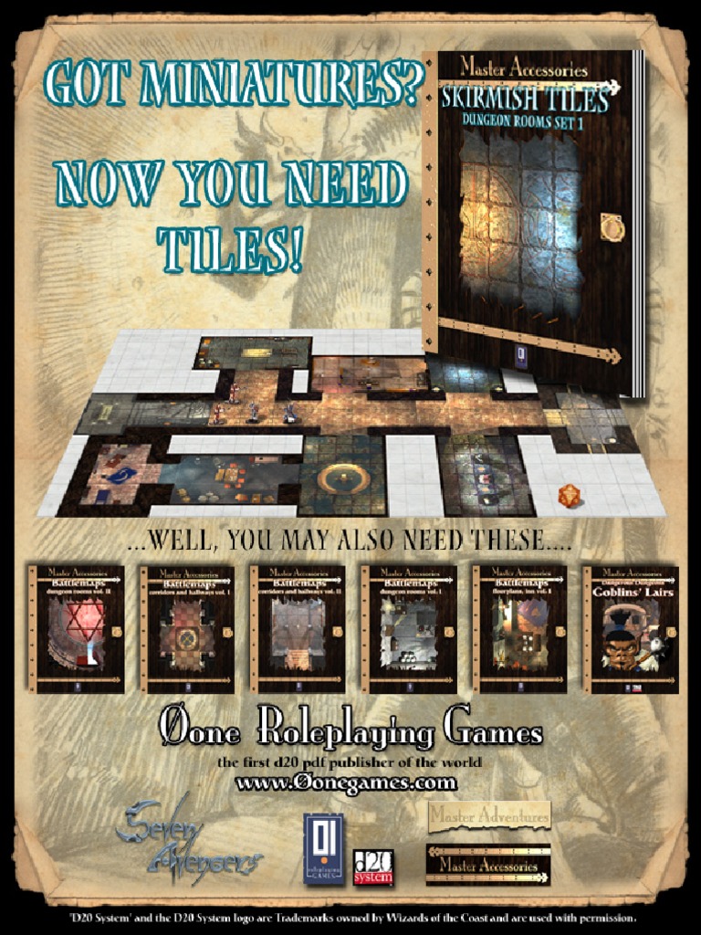 D&D 3e - Tiles - Skirmish Tiles - Dungeon Rooms Set 1 WE | PDF
