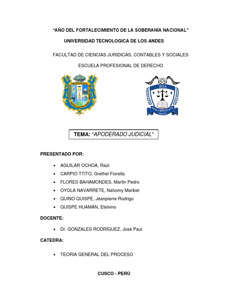 Apoderado Judicial: Conceptos Clave | PDF | Ley procesal | Ley Pública
