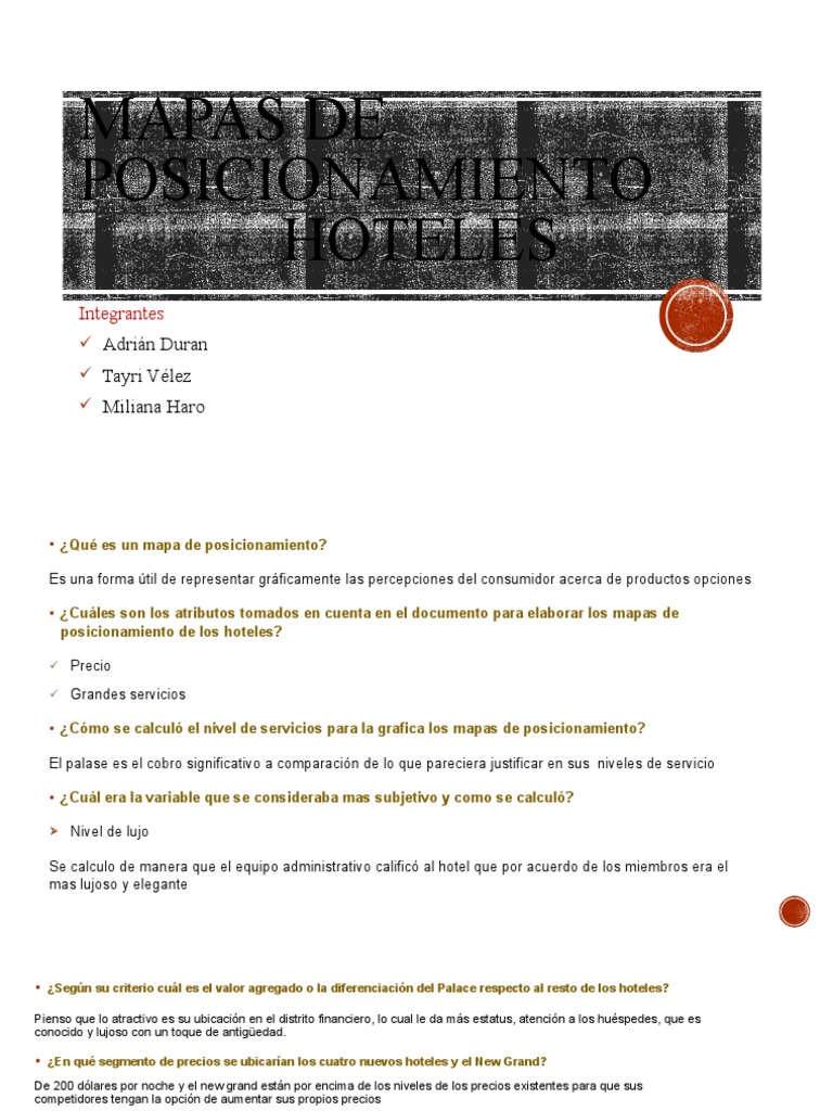Mapas de posicionamiento hoteles. | PDF | Hotel | Economias
