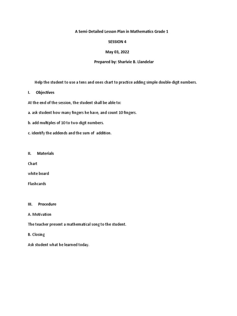 LP - Numeracy | PDF | Lesson Plan | Teachers