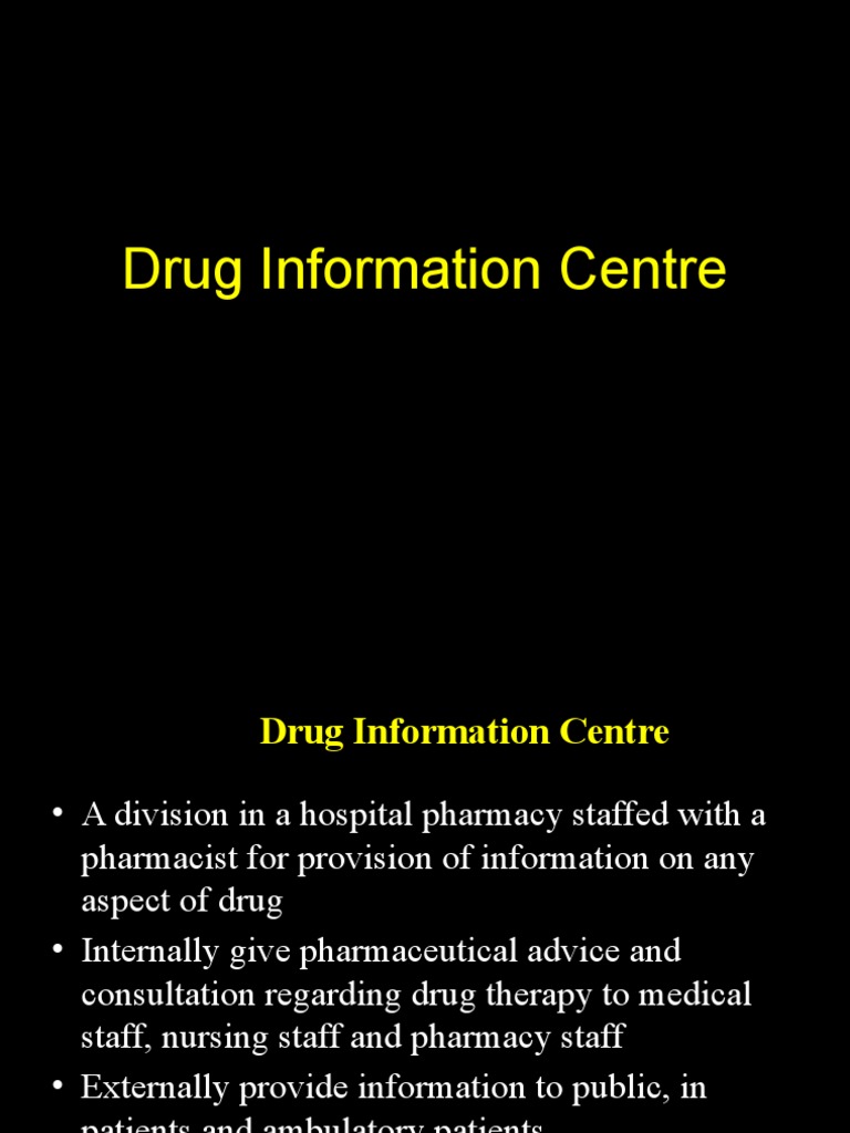 Drug Information Centre | Download Free PDF | Pharmacy | Medical Treatments
