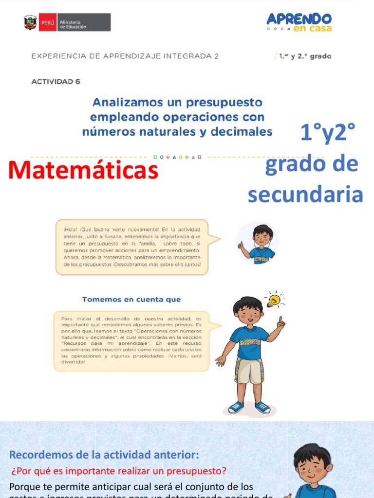 Semana 5 Matematicas 1 y 2 Grado de Secundaria Acti-6 | PDF ...