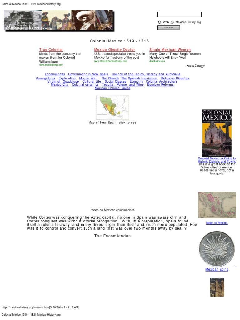 Colonial Mexico 1519 - 1821 Mexican History | PDF | New Spain | Mexico