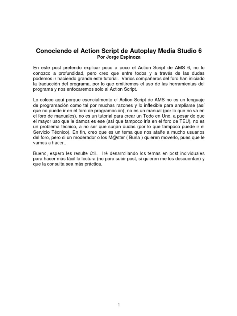 Action Script en Autoplay Media Studio | PDF | Archivo de computadora ...
