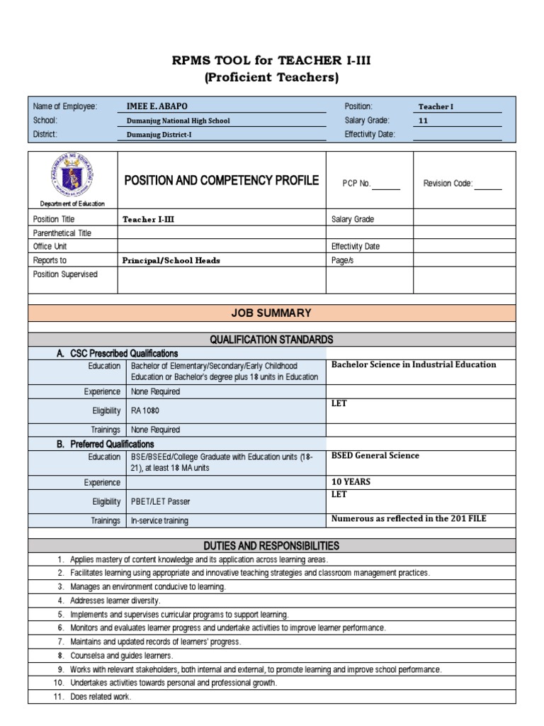 Midyear Review of Teachers Ipcrf PPST RPMS | PDF | Teachers | Learning