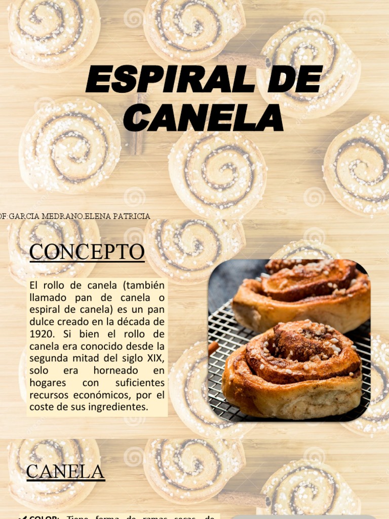 Receta de Espiral de Canela Casera | PDF | Cocina, comidas y vino