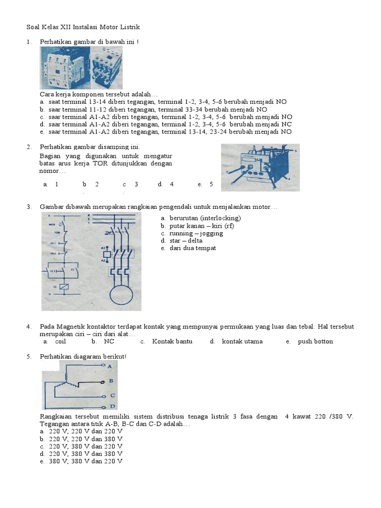 Soal Kelas XI 2022 Instalasi Motor Listrik | PDF | Komputer | Teknologi & Rekayasa