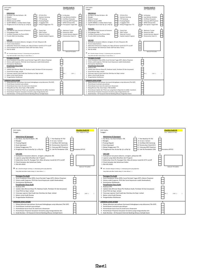 10 Checklist Audit (Kaizen) | PDF