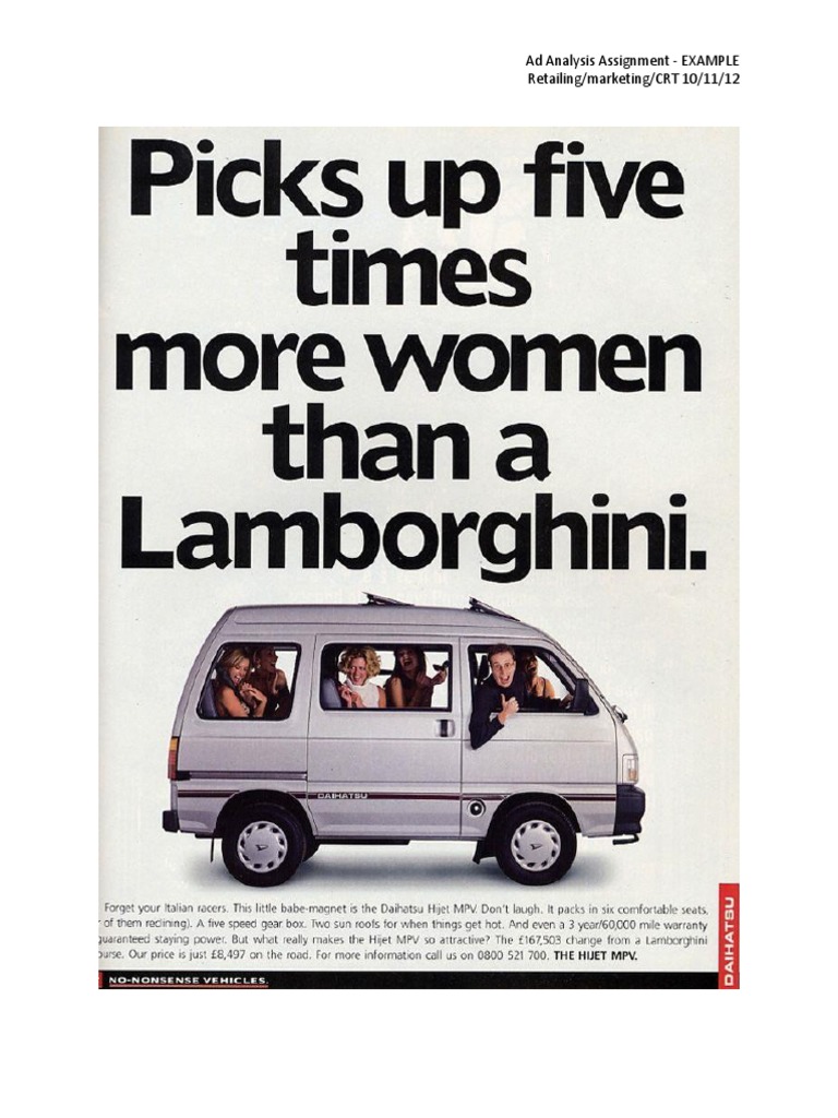 Ad Analysis - Example | PDF | Perception | Psychological Concepts