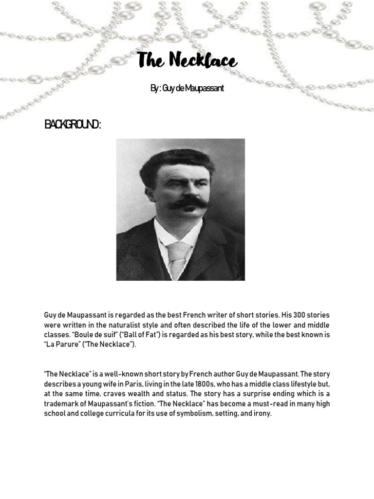 Guy de Maupassant's "The Necklace | PDF