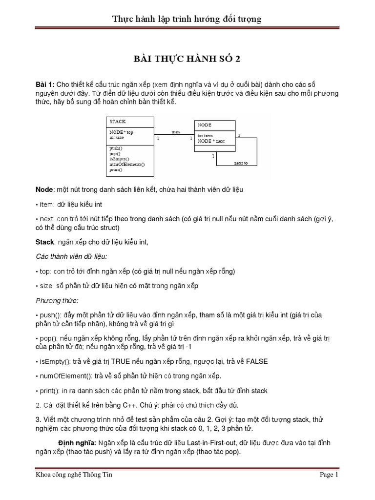 Bai Thuc Hanh So 2 - Lap Trinh Huong Doi Tuong | PDF