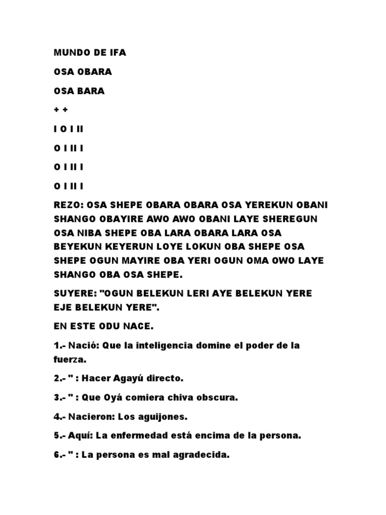 Osa Bara | PDF | Santeria