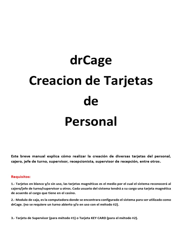 Creación de Tarjetas de Personal en drCage | PDF | Programa de ...