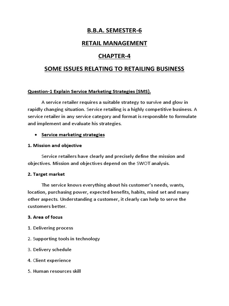 Bba-6 Retail Management Unit-4 | PDF | Retail | Clothing
