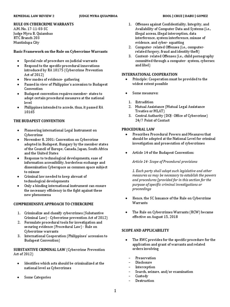 Rules On Cybercrime Warrants | PDF | Cybercrime | Crimes