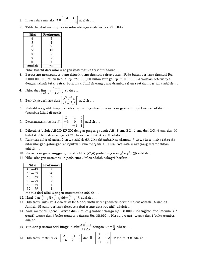 Soal Simulasi 2 - RPL | PDF