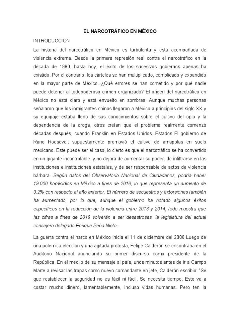 El Narcotráfico en México-Proyecto Final | Descargar gratis PDF | Cartel de Sinaloa | Comercio ...