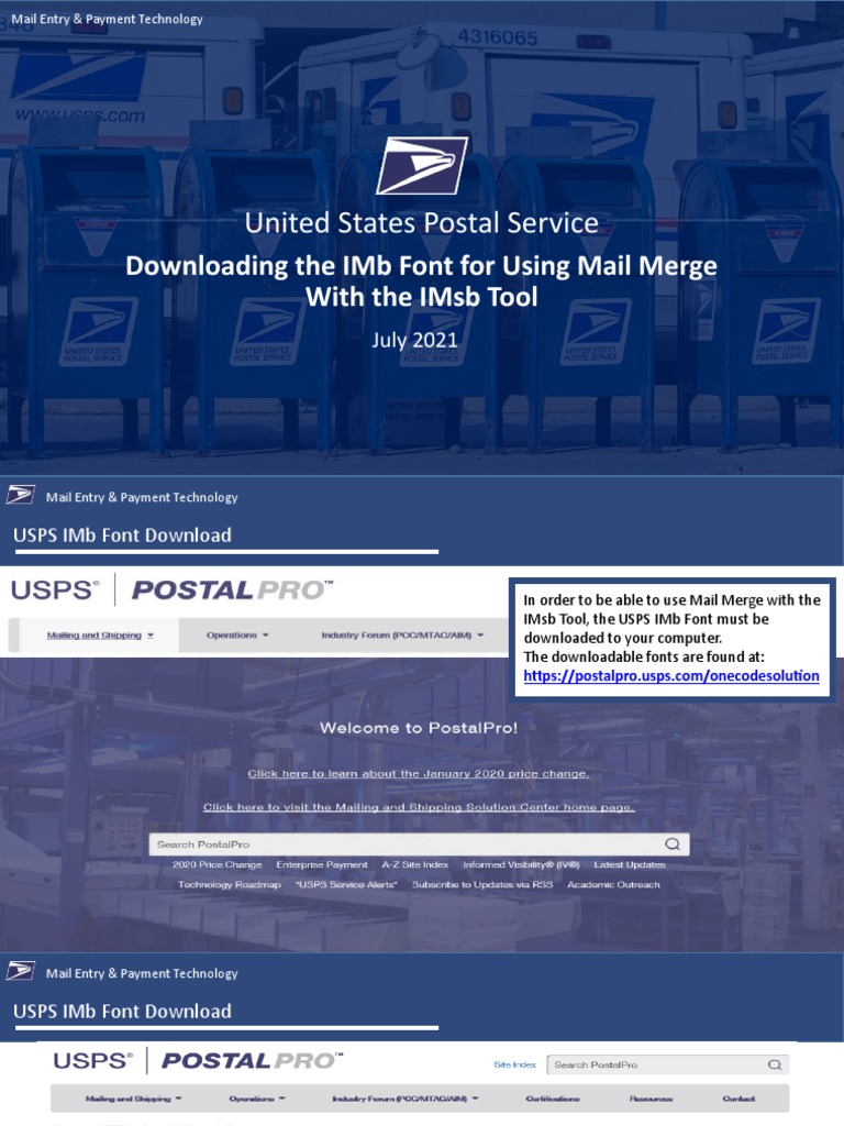 IMb Font Download - 7!29!2020 v1 | PDF | United States Postal Service ...