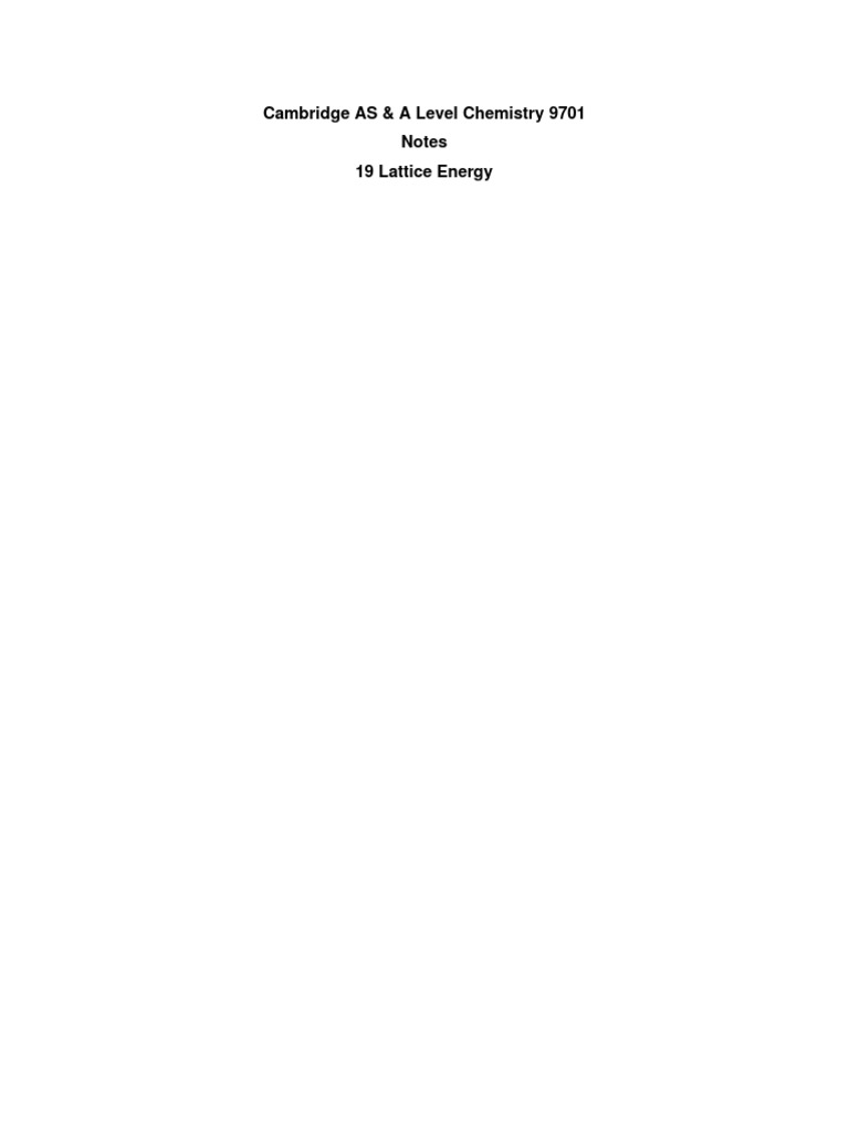 Lattice Energy and Born-Haber Cycles Explained | PDF | Ionic Bonding | Ion