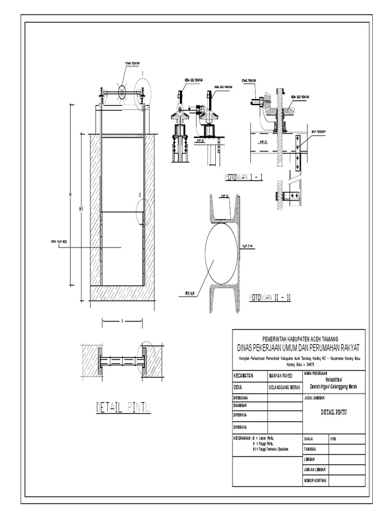 Detail Desain Pintu Air Irigasi | PDF